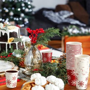 Jinei 200 Pcs 9 oz Christmas Paper Cups Christmas Disposable Coffee Cup Hot Chocolate Cocoa Cup For Xmas Christmas Party Supplies Tea Coffee Paper Cups for Party Holidays Hot Cold Drinks (Cute)