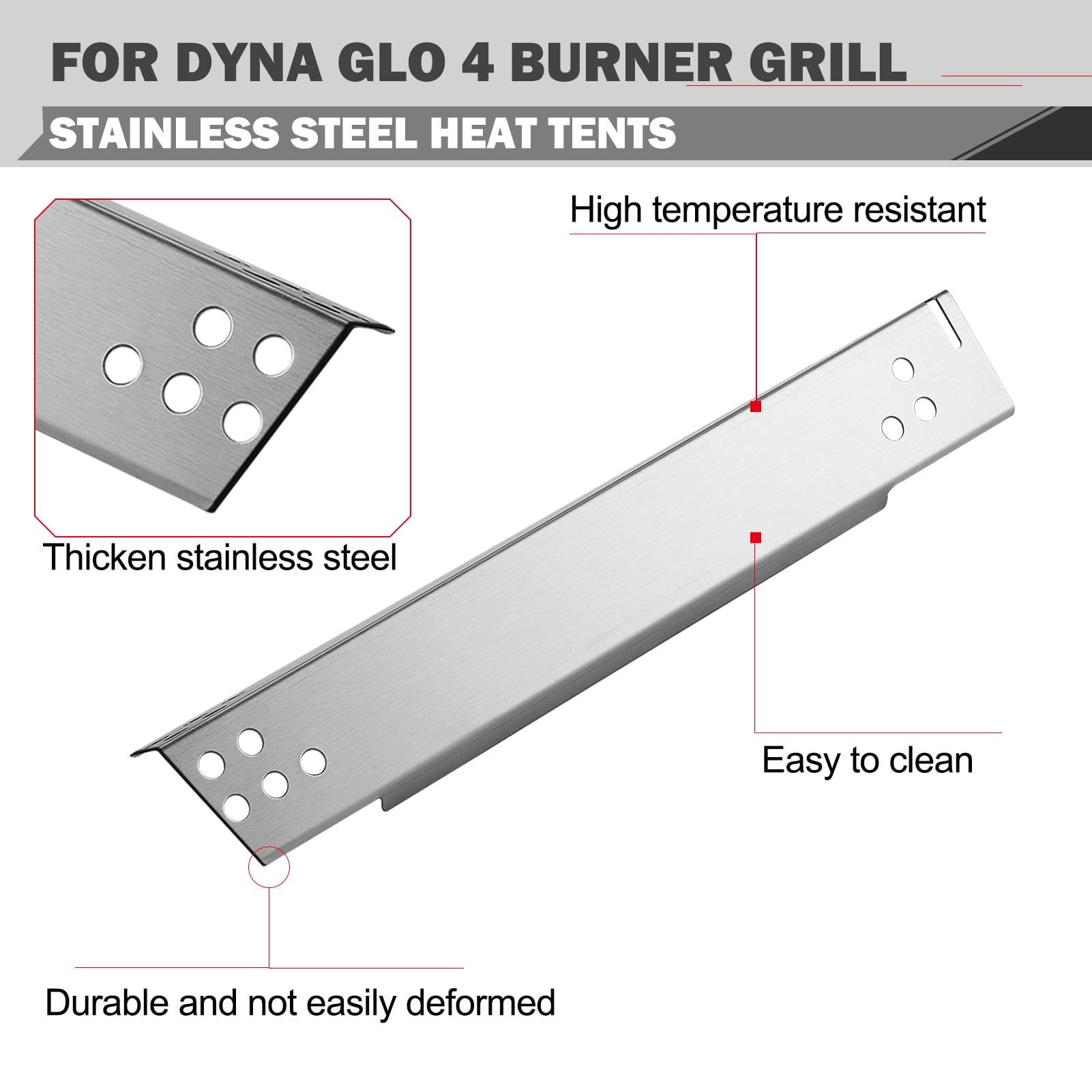 70-01-791 Heat Shield Replacement Parts for Dyna Glo Grill Parts DGP483SSN-D DGP483SSN DGP483CSP-D Heat Tents Dyna Glo 4 Burner Grill Replacement Parts DGP483CRP DGP482CRP Heat Plates Grill Parts