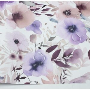 HAOKHOME 93349 Floral Peel and Stick Wallpaper Removable Wall Paper Mauve/Purple/White Vinyl Stick on Wall Contact Paper 17.7in x 9.8ft