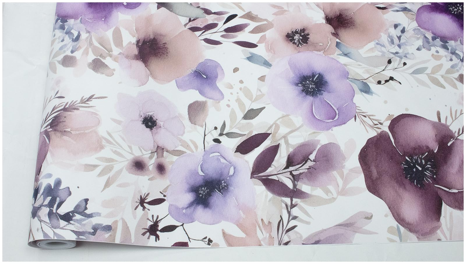 HAOKHOME 93349 Floral Peel and Stick Wallpaper Removable Wall Paper Mauve/Purple/White Vinyl Stick on Wall Contact Paper 17.7in x 9.8ft