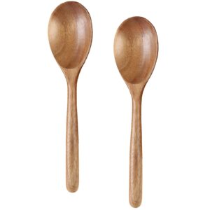 mornhalo 2pcs acacia wooden spoons for cooking 12-inch smooth finish cooking spoons-comfortable grip wood spoons for cooking - non-stick wooden cooking utensils wooden spoons cooking