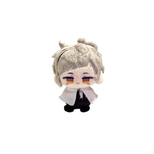 calembou anime plush keychain, 4" cute chibi atsushi plush figure key chain accessories for backpack, dazai osamu chuuya rampo dostoevsky plush for bsd fans (nakajima atsushi)