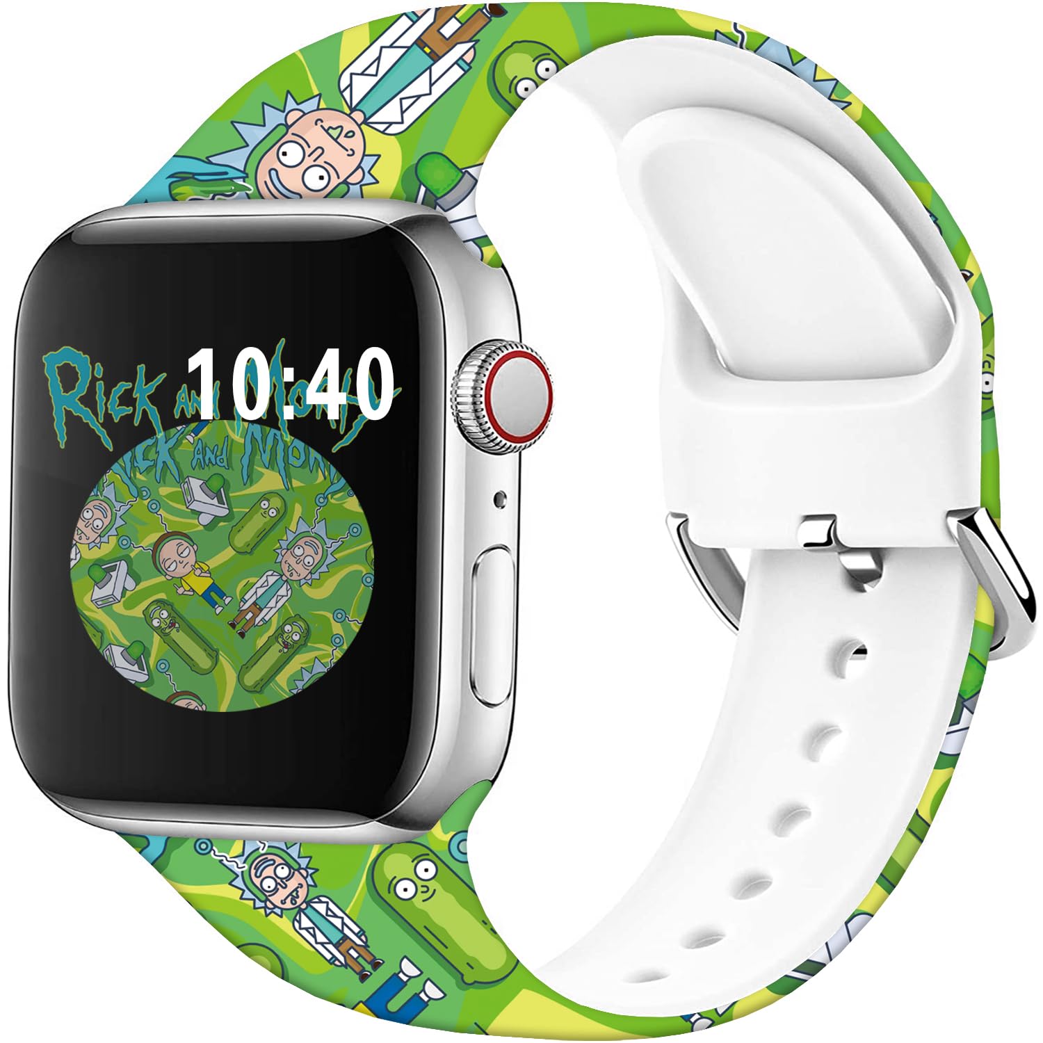 Sjiangqiao Compatible with Apple Watch Band Rick and Morty 38mm 40mm 41mm Soft Silicone Magic Fancy Strap Compatible with iWatch Series SE 9 8 7 6 5 4 3 2 1 Kids Men Women