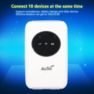 4G LTE Travel Router, Portable Mobile Hotspot Mini Router SIM Slot, 300Mbps Unlocked Internet Router Device, Support B1/2/3/5/7/8/20/40