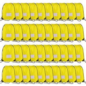 40 pcs drawstring bags,bulk draw string backpack, diy gym sports cinch bag sackpack for women men, yellow