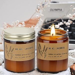 Candles for Home Scented, 4 Pack 28 Oz Candles Gifts for Women, Large Soy Scented Candles, Lavender Fresh Rose Long Lasting Aromatherapy Amber Candle Set for Women Men Birthday Thanksgiving Christmas