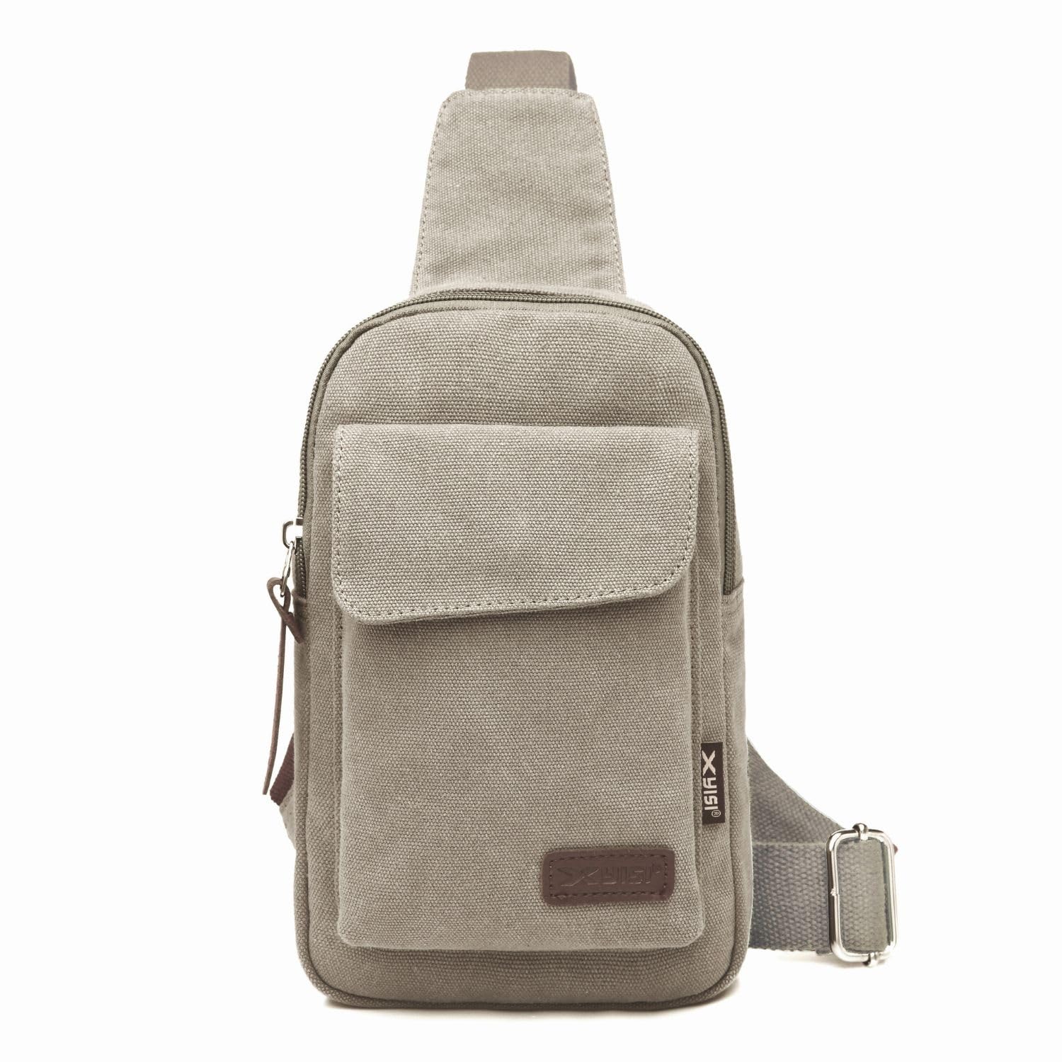 Wxnow Canvas Sling Bag Crossbody Backpack for Women & Men Chest Bag (Light Grey)