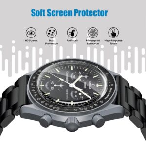 Stanchev Crystal Protector for Moonswatch,Soft TPU Anti-Scratch Screen Protector Compatible with Swatch Omega Moonwatch,HD Clear Screen Protector Cover for Omega x Swatch Moonswatch 5 Pack