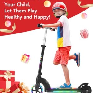 ANHAO Electric Scooter for Kids Ages 6-12 (Mainly 6-10), Kids Electric Scooter with Adjustable Height, Flash Wheel, Kick Scooter for Kids up to 110 lbs, up to 6mph