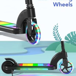 ANHAO Electric Scooter for Kids Ages 6-12 (Mainly 6-10), Kids Electric Scooter with Adjustable Height, Flash Wheel, Kick Scooter for Kids up to 110 lbs, up to 6mph