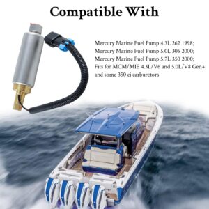 FUSCH Electric Low Pressure Fuel Pump Compatible with Mercury Mercruiser Marine Boat 4.3L 5.0L 5.7L V6 V8 with Carburetor Engines Replaces#：935432 18-8868 861155A3