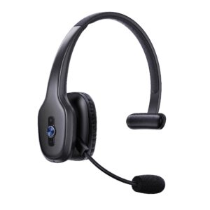 gixxted bluetooth headset, trucker bluetooth headset with microphone, 60 hours working time wireless on-ear headset for computer cell phone trucker home office work (black)