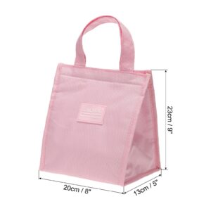 PATIKIL Insulated Lunch Bags, 8"x5"x9" Reusable Bento Bags Thermal Lunch Tote Portable Food Containers Bag for Men and Women, Pink