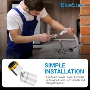 BlueStars Ultra-durable 360° Swivel Kitchen Sink Aerator - Dual-function 2-Flow Sprayer Faucet Head - Water Saving Tap Aerator Faucet Nozzle for Kitchen/Bathroom/Faucet