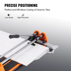 VEVOR Manual Tile Cutter, 17 inch Porcelain Ceramic Tile Cutter with Tungsten Carbide Cutting Wheel, Removable Scale, Anti-Skid Feet, Double Rails for professional installers or beginners