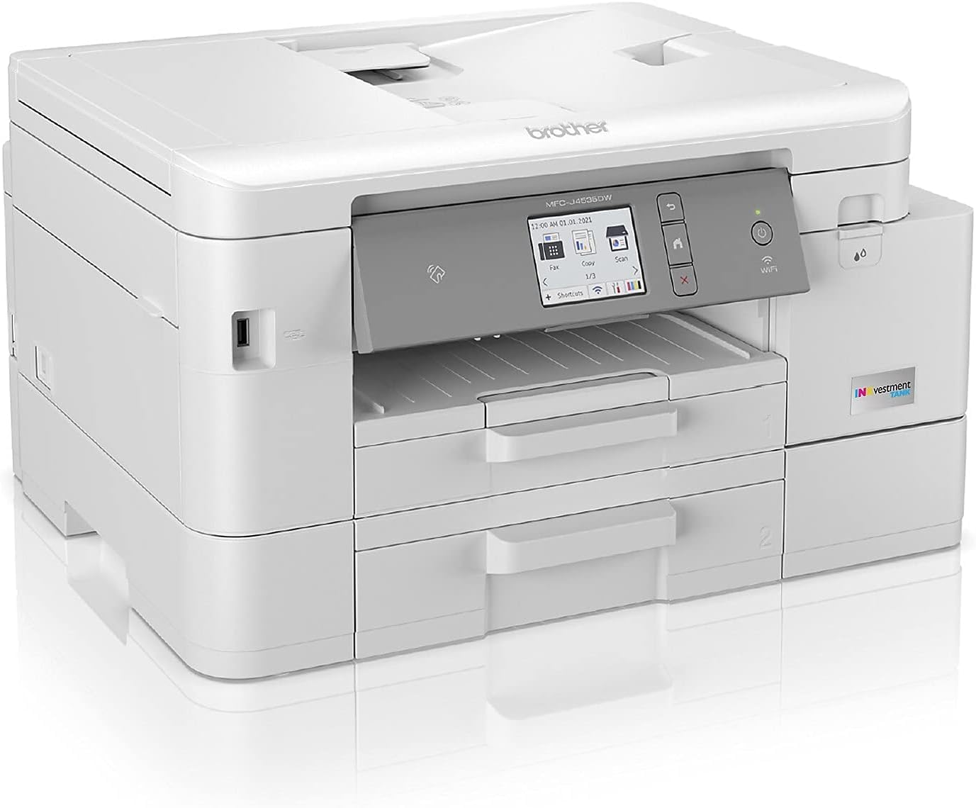 Brother MFC-J4535DW INKvestment Tank All-in-One Wireless Color Inkjet Printer - Print Copy Scan Fax - 20 ppm, 20-Sheet ADF, 2.7" Touchscreen Display, 4800 x 1200 dpi, Auto 2-Sided Printing, Tillsiy