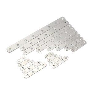 noraze 1pcs stainless steel straight piece connecting piece one word straight piece iron piece flat angle piece (color : silver, size : 245x25x6.0)