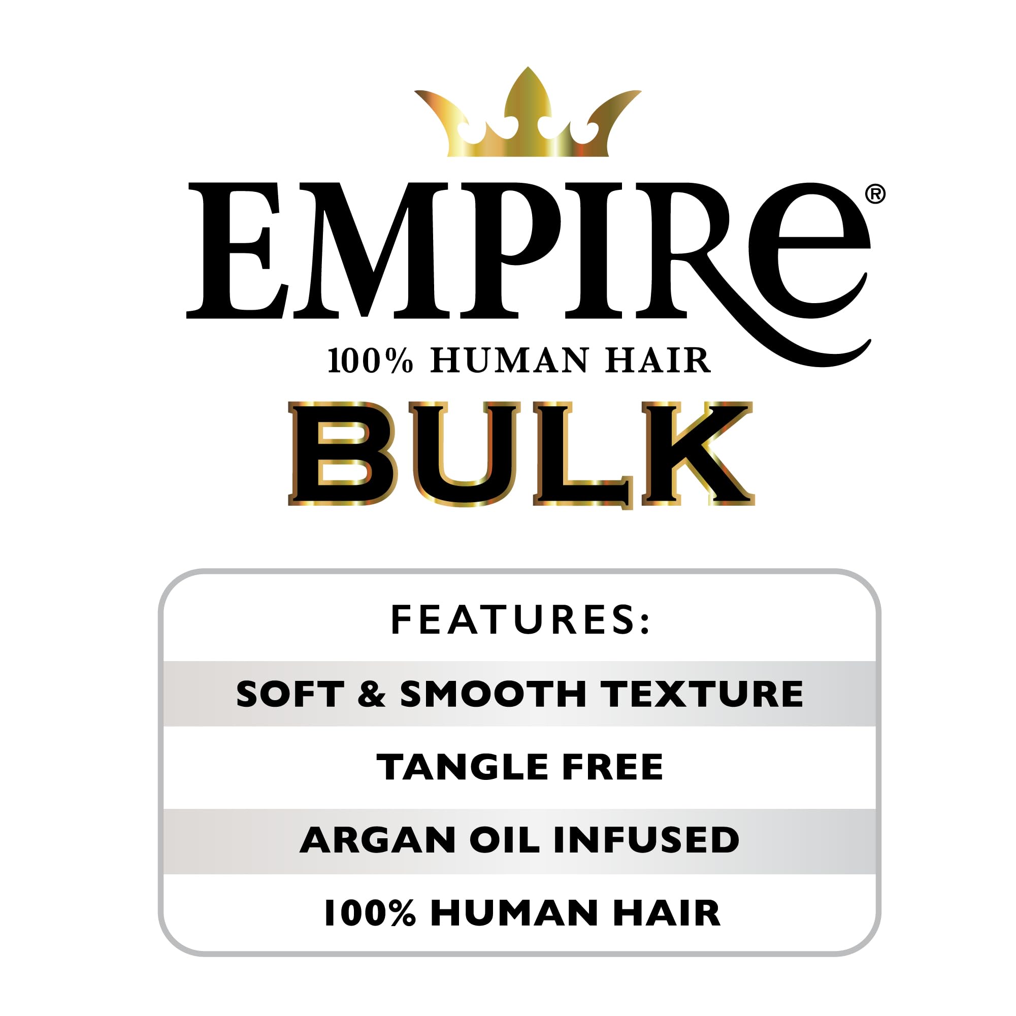 Sensationnel Empire Bulk hair braiding – Empire Water Wave Bulk 18 inch human hair boho braids with for knotless box or curly loose wave - HH EMPIRE Water Wave Bulk 18 inch (1B OFFBLACK)