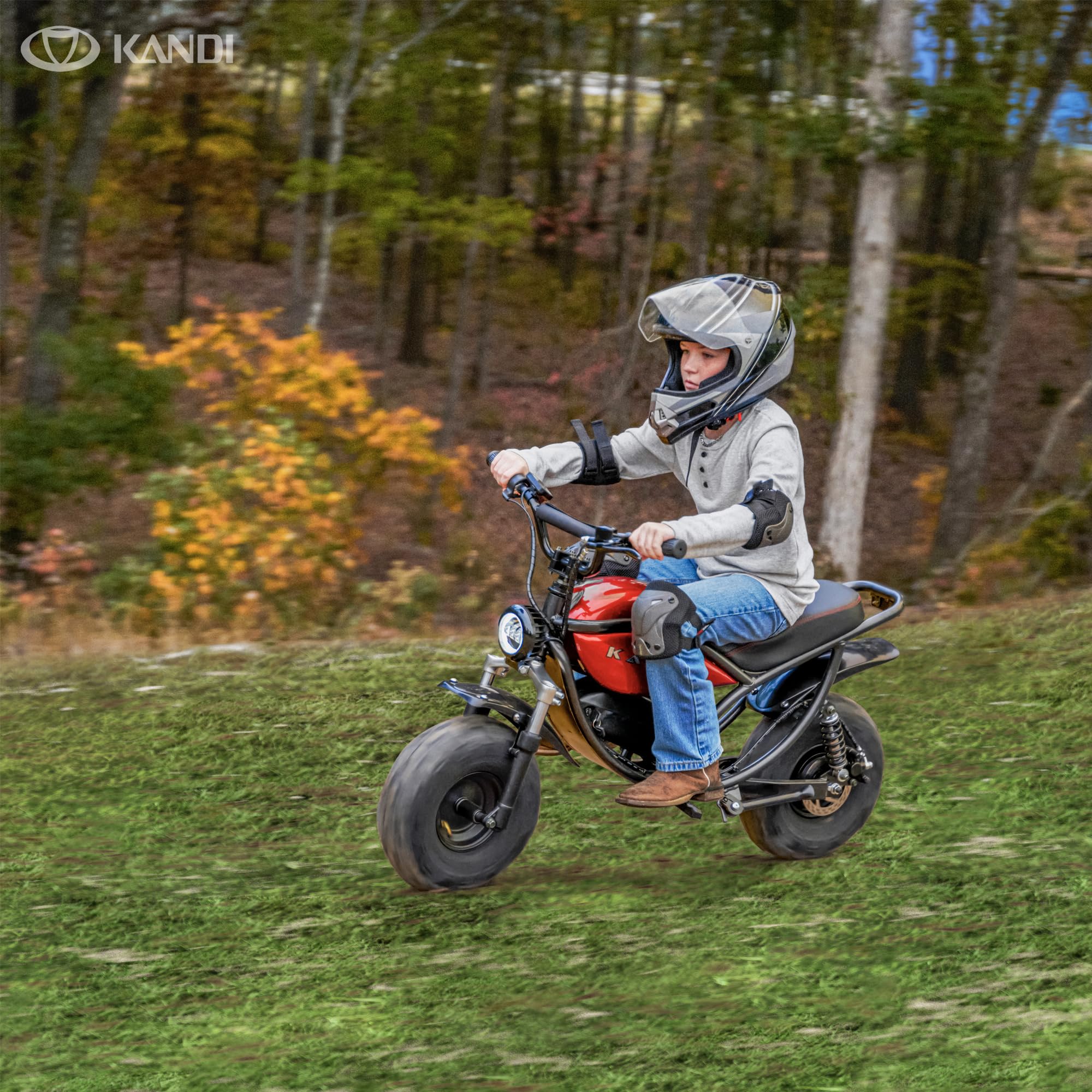 Kandi America Trail King E500 Electric Motorcycle, Top Speed 15 MPH, 48V Motor, Dual Suspension, 6 Hour Charge, Ages 12+