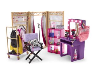 american girl girl of the year kavi sharma 18-inch doll backstage set featuring 50+ pieces for ages 8+