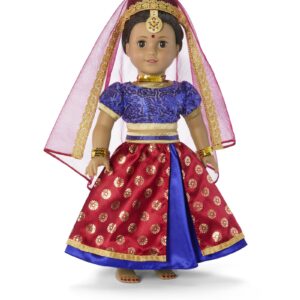 American Girl Girl of The Year Kavi Sharma 18-inch Doll Bollywood Dance Costume Featuring 10+ Pieces for Ages 8+ (Dolls sold separately)