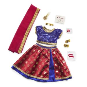 American Girl Girl of The Year Kavi Sharma 18-inch Doll Bollywood Dance Costume Featuring 10+ Pieces for Ages 8+ (Dolls sold separately)