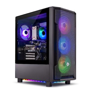 skytech gaming shadow gaming pc desktop – amd ryzen 5 5600x 3.7 ghz, nvidia rtx 4060, 1tb nvme ssd, 16gb ddr4 ram 3200, 600w gold psu, 11ac wi-fi, windows 11 home 64-bit,black