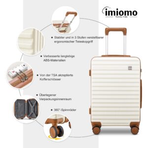 imiono Luggage Sets 3 Piece,Expandable Hardside Suitcase Set with Spinner Wheels,Lightweight Travel Luggage set with TSA Lock（20/24/28,White）