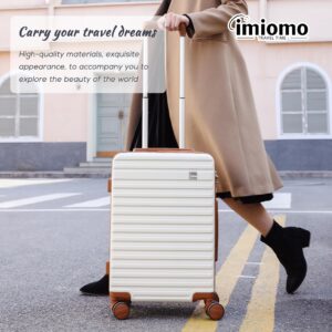 imiono Luggage Sets 3 Piece,Expandable Hardside Suitcase Set with Spinner Wheels,Lightweight Travel Luggage set with TSA Lock（20/24/28,White）