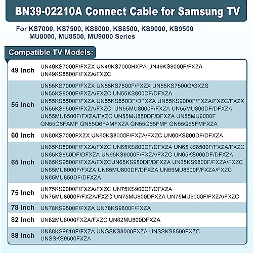 BN39-02210A BN39-02210C BN96-44186A BN91-17814A BN91-17814W for Samsung One Connect Cable with Holder,One Connect Cable for Samsung TV UN55KS8000F UN55KS800DF UN55KS8500F UN55KS9000F UN60KS8000