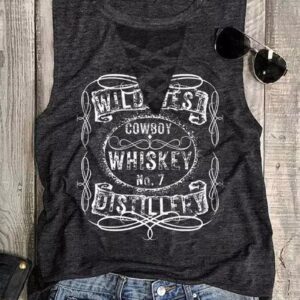 Cowboy Whiskey Criss-Cross Hollow Out Tank Tops Womens Summer Sexy Deep V Neck Tank Casual Loose-Fit Sleeveless T Shirts(Dark Grey-02,2X-Large)