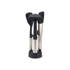 Joseph Joseph Elevate Fusion 3-Piece Silcone Kitchen Utensil Compact Stand, BPA Free, Heat Resistant, Non Stick Utensil Set, Weighted Stainless Steel Handles