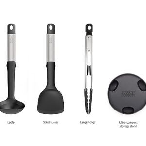 Joseph Joseph Elevate Fusion 3-Piece Silcone Kitchen Utensil Compact Stand, BPA Free, Heat Resistant, Non Stick Utensil Set, Weighted Stainless Steel Handles