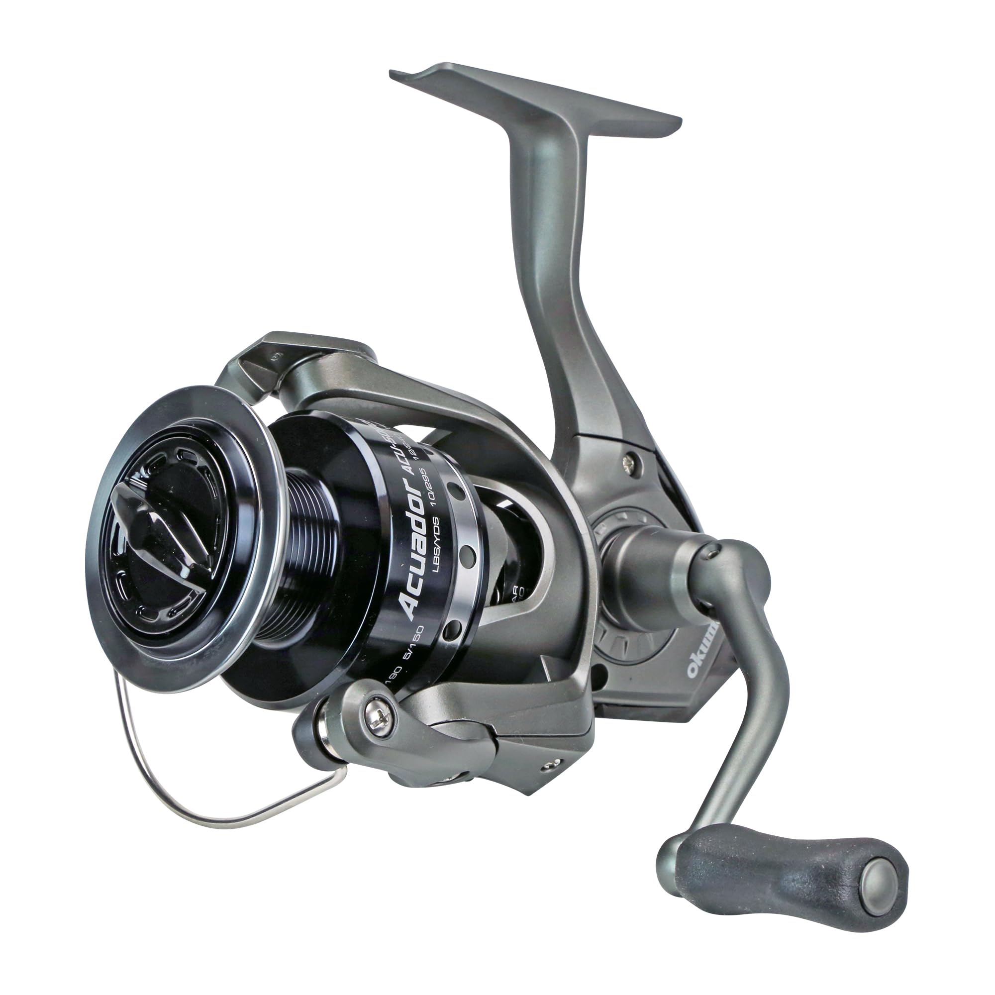 Okuma Acuador 4BB Steel Drive Lightweight Freshwater Spinning Reel, ACU-5000A, Black