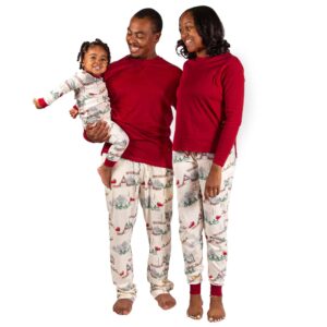 burt's bees baby baby toddler 2-piece family jammies matching holiday organic cotton pajamas, santa's sleigh, 3t