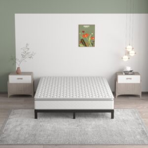 Upcanso 7 Inch Full Bed Frame No Box Spring Need, Low Profile Metal Platform Full Size Bed Frame, Heavy Duty Support Bedframes Full, Easy Assembly