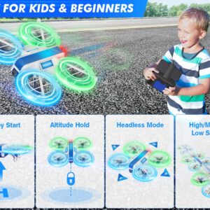 HASAKEE Drone with Camera 1080P HD FPV for Kids and Adults,Hobby RC Quadccopter for Beginners with Bright LED Light,Propeller Full Protect,2PCS Batteries,Kids Toy Easy to Play,M1S Drone