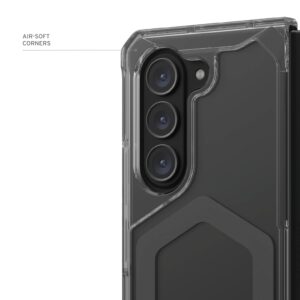 URBAN ARMOR GEAR [Updated Version] UAG Case for Samsung Galaxy Z Fold 5 2023 Plyo Pro Ash/Space Grey, Rugged Anti-Yellowing Transparent Clear Compatible with Magnetic Charging Protective Cover