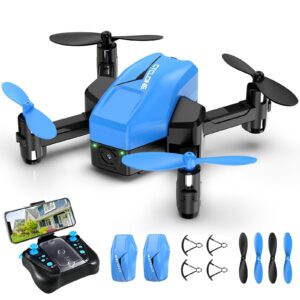 attop mini drone for kids with 1080p camera - foldable fpv drone for kids, pocket rc quadcopter with 2 batteries, one key start, altitude hold, headless mode, 3d flips, toys gifts for boys girls