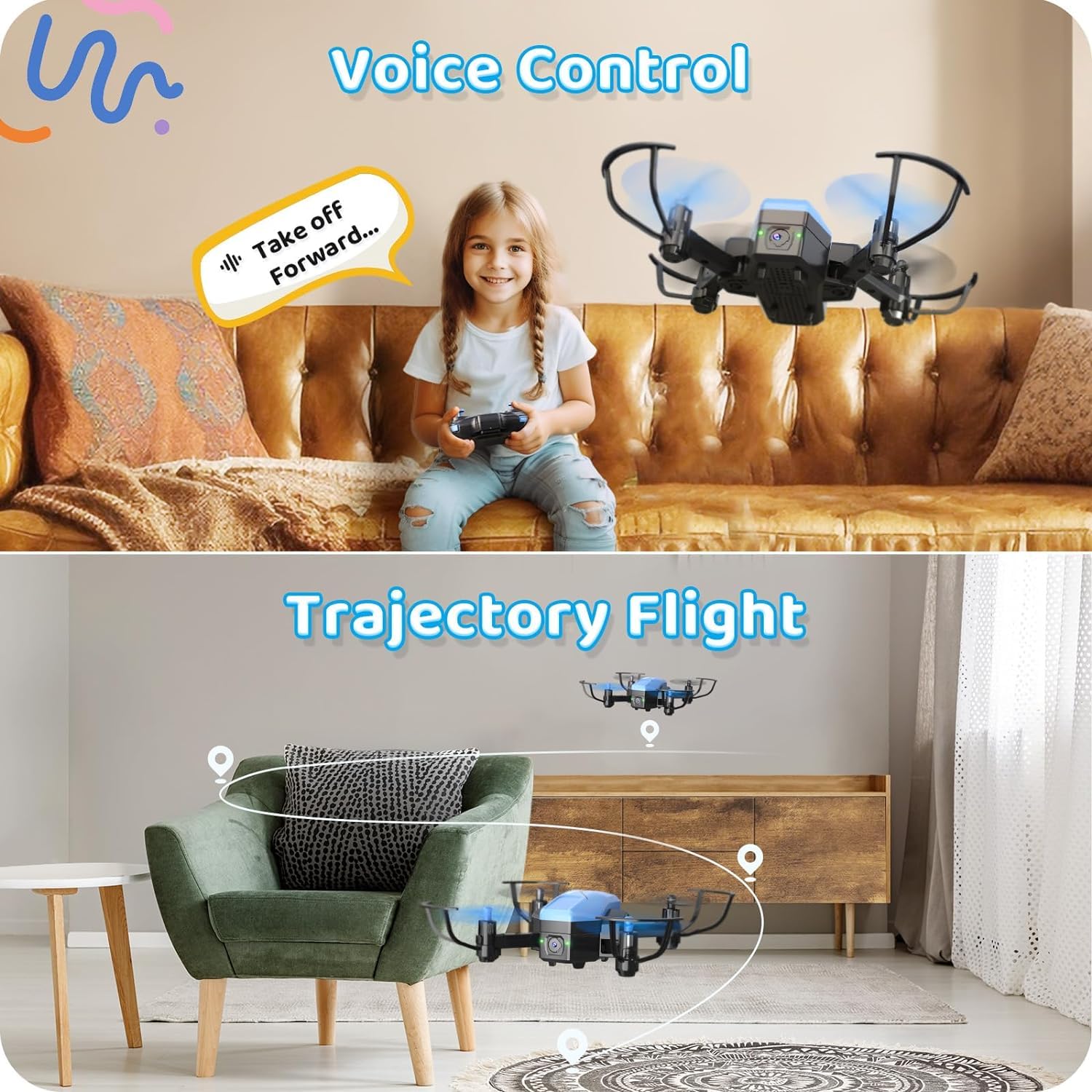 ATTOP Mini Drone for Kids with 1080P Camera - Foldable FPV Drone for Kids, Pocket RC Quadcopter with 2 Batteries, One Key Start, Altitude Hold, Headless Mode, 3D Flips, Toys Gifts for Boys Girls