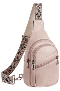 telena sling bag for women crossbody bags purse for women vegan leather fanny pack with adjustable strap pink