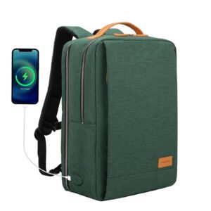 nobleman backpack for women and man,15.6 inch everyday laptop backpack, daypack, with usb travel daypack (dark green)