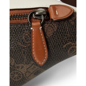 COACH Charter Belt Bag 7 in Large Horse and Carriage Coated Canvas, Truffle/Burnished Amber