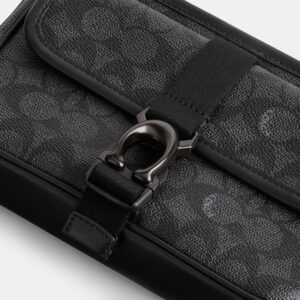 COACH Beck Slim File Bag Crossbody in Signature, Charcoal