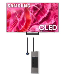 samsung qn65s90cafxza 65 inch 4k oled smart tv with ai upscaling with a 5s-ps6-us1 v-series 6-outlet power w/omniport usb (2023)