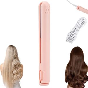 mini dual-purpose curling iron,mini flat iron 2 in 1 mini flat iron curling iron,mini dual hair curler usb rechargeable small hair curler iron for short and long hair