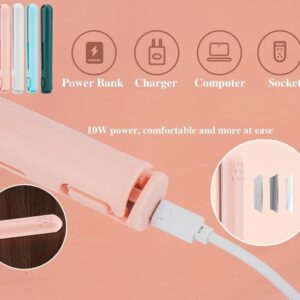 Mini Dual-Purpose Curling Iron,Mini Flat Iron 2 in 1 Mini Flat Iron Curling Iron,Mini Dual Hair Curler USB Rechargeable Small Hair Curler Iron for Short and Long Hair