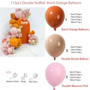 115PCS Fall Balloon Garland Arch Kit Burnt Orange Balloons Terracotta Balloons Arch kit,Double Stuffed Rust Balloons, Thanksgiving Autumn Fall Birthday Bridal Shower Party Decorations