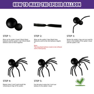 KORHONEN Halloween Balloon Garland Arch Kit, Halloween Birthday Party Decorations Includes Halloween Purple Black Confetti Balloons Halloween Foil Balloon and Happy Halloween Banner Indoor Outdoor