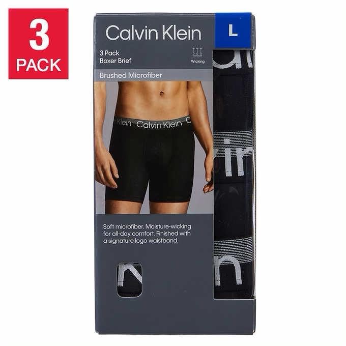 Calvin Klein Men`s Microfiber Boxer Briefs Pack of 3 Black